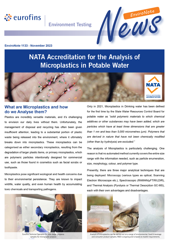 Nata Accredited Microplastics Laboratory Australia Eurofins Scientific