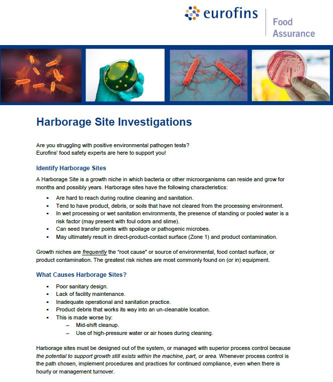 Microbial Harborage Site Investigations - Eurofins USA